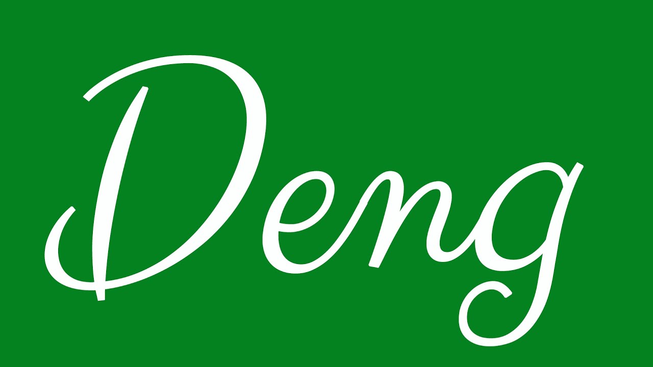 Learn how to Sign the Name Deng Stylishly in Cursive Writing - YouTube