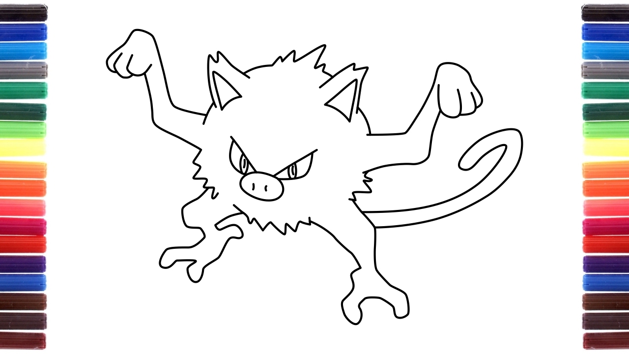How to draw Pokemon Go characters Mankey, Psyduck, Paras step by step ...