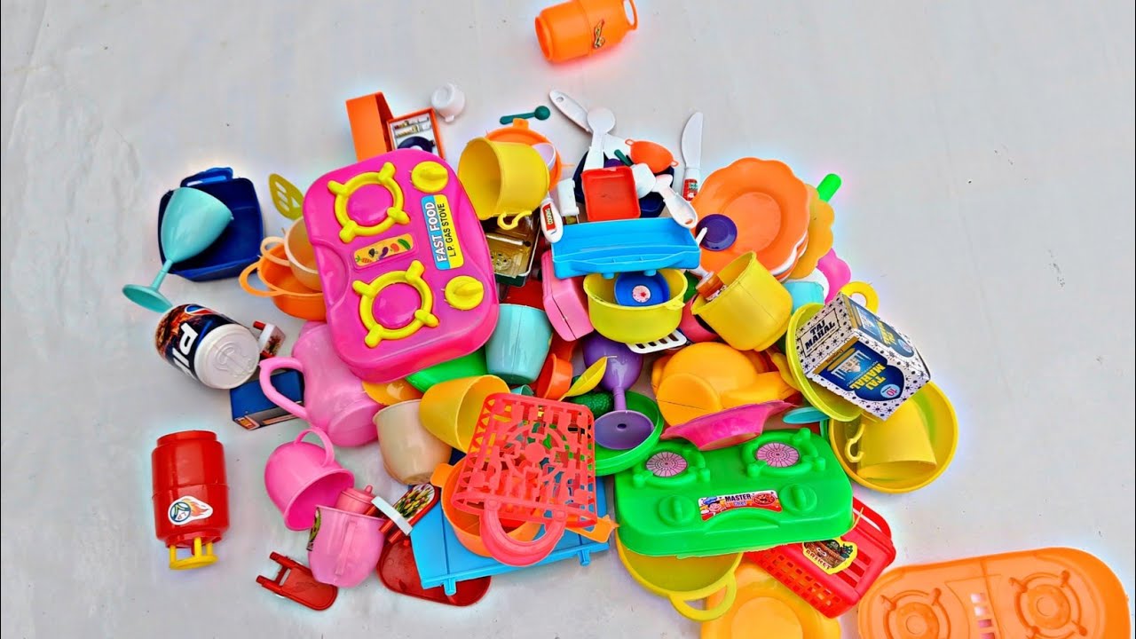Unboxing Amazing Mini Plastic Kitchen Set | Miniature Kids Cooking Play ...