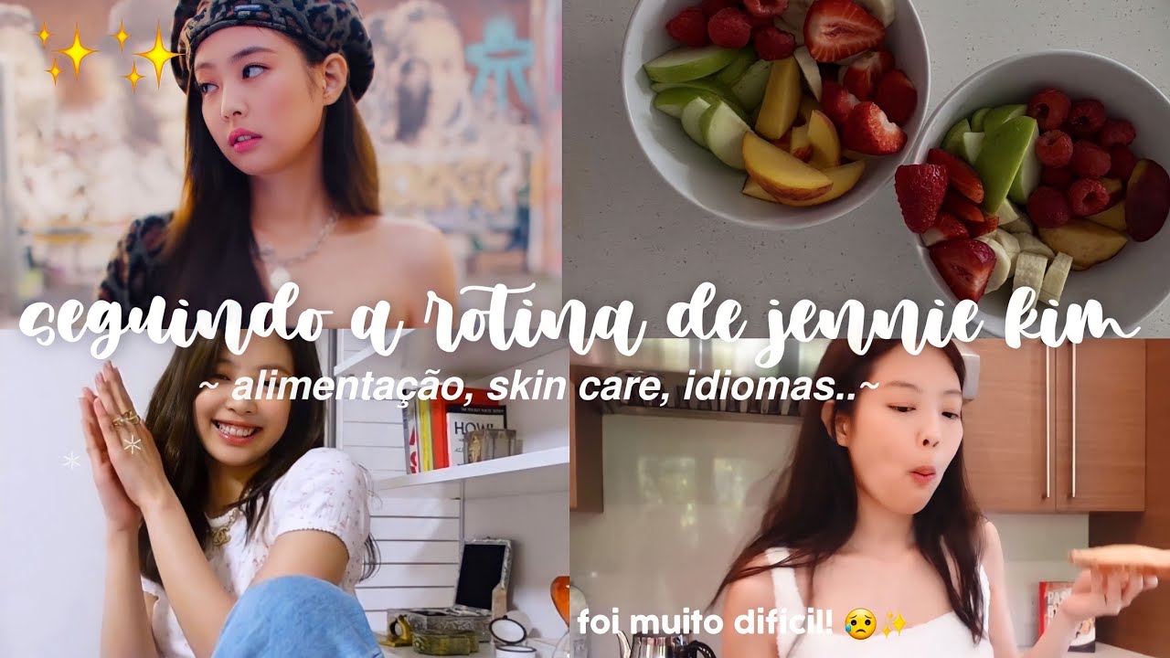 segui a rotina de jennie kim por um dia! skin care, alimentação, fotos ...