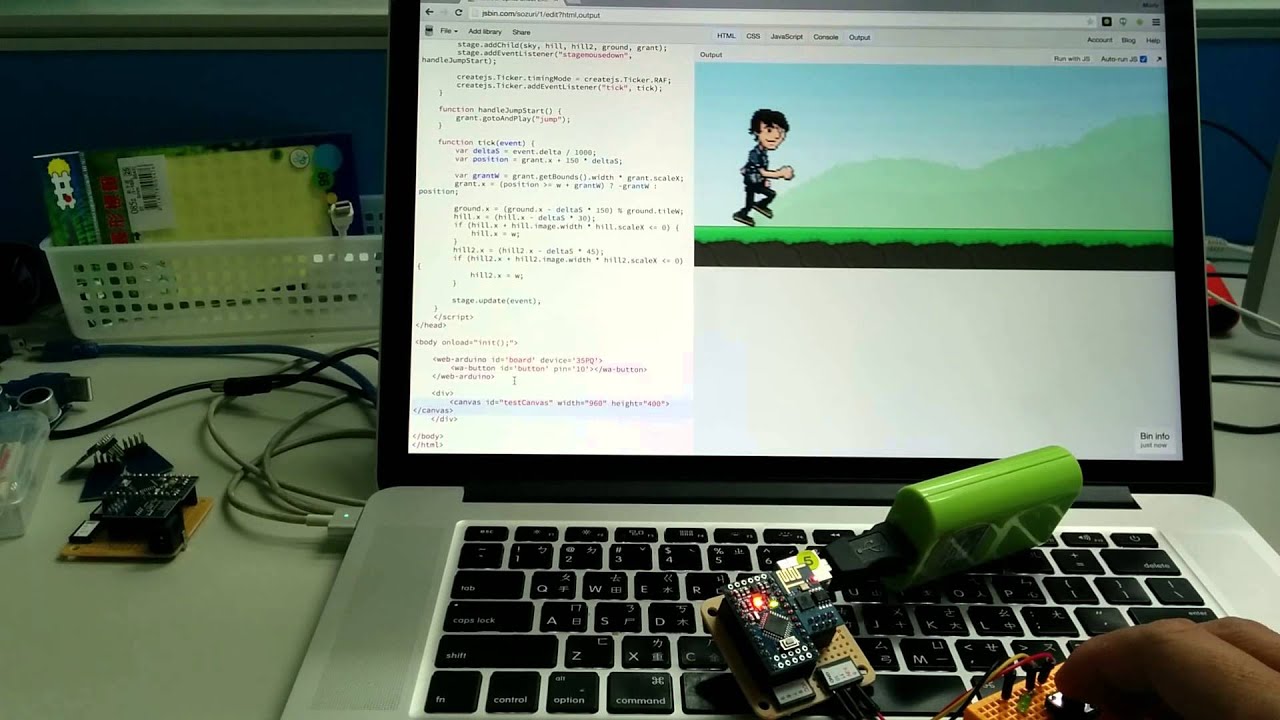 Webduino 結合 Createjs Youtube