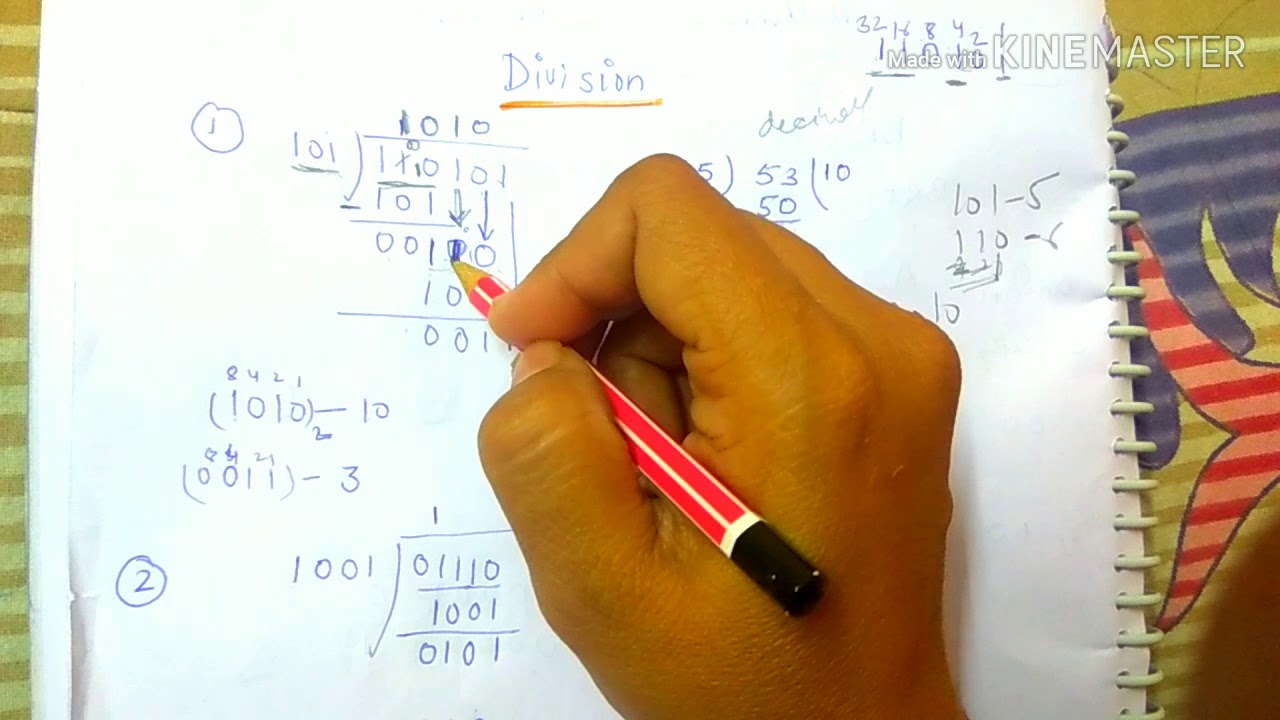 Division Operation On Binary Numbers Lecture39coa Youtube