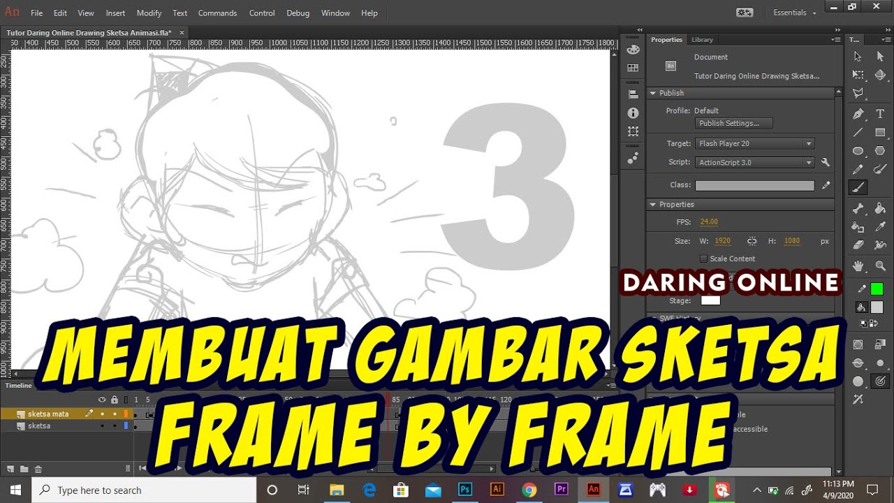 Daring Online Membuat Gambar Sketsa Frame By Frame Animasi 2D ...