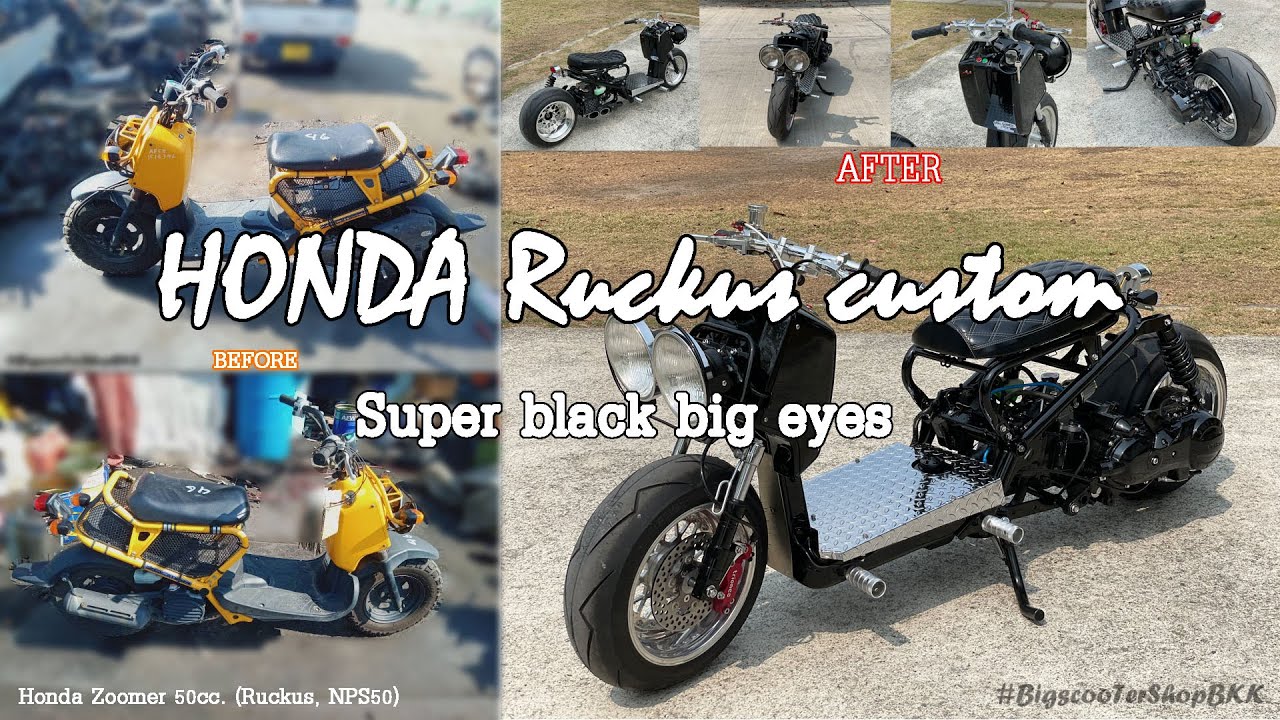 HONDA Ruckus custom : Super black big eyes - YouTube