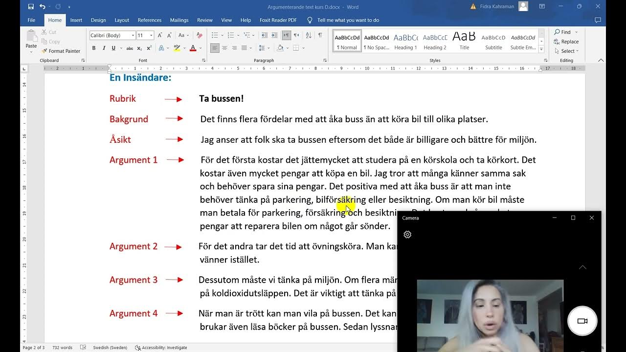 Sfi: Skriv en argumenterande text/insändare för kurs D, del 4 - YouTube