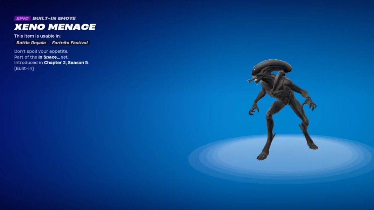 Fortnite Xeno Menace Emote Return In Item Shop Hurry Up 😃 - YouTube