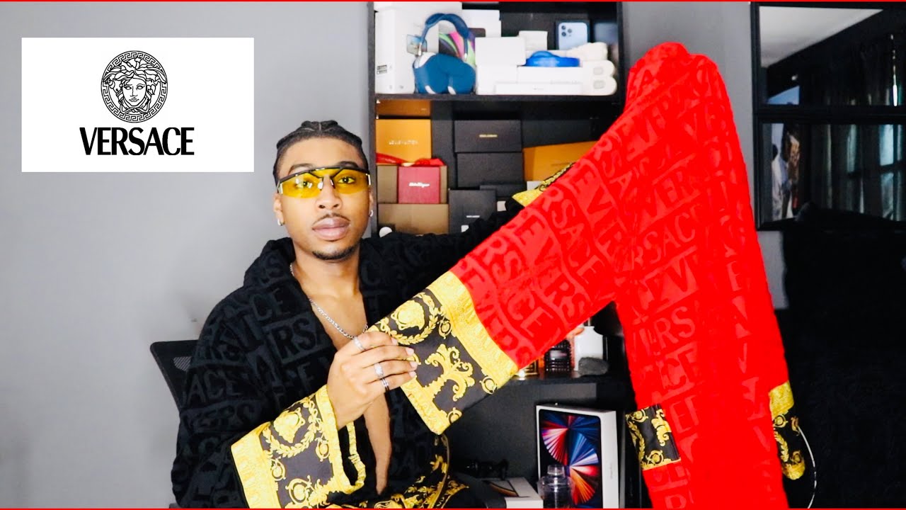 VERSACE LUXURY RED ROBE "REAL REVIEW" | SIZING + TRY ON‼️ - YouTube