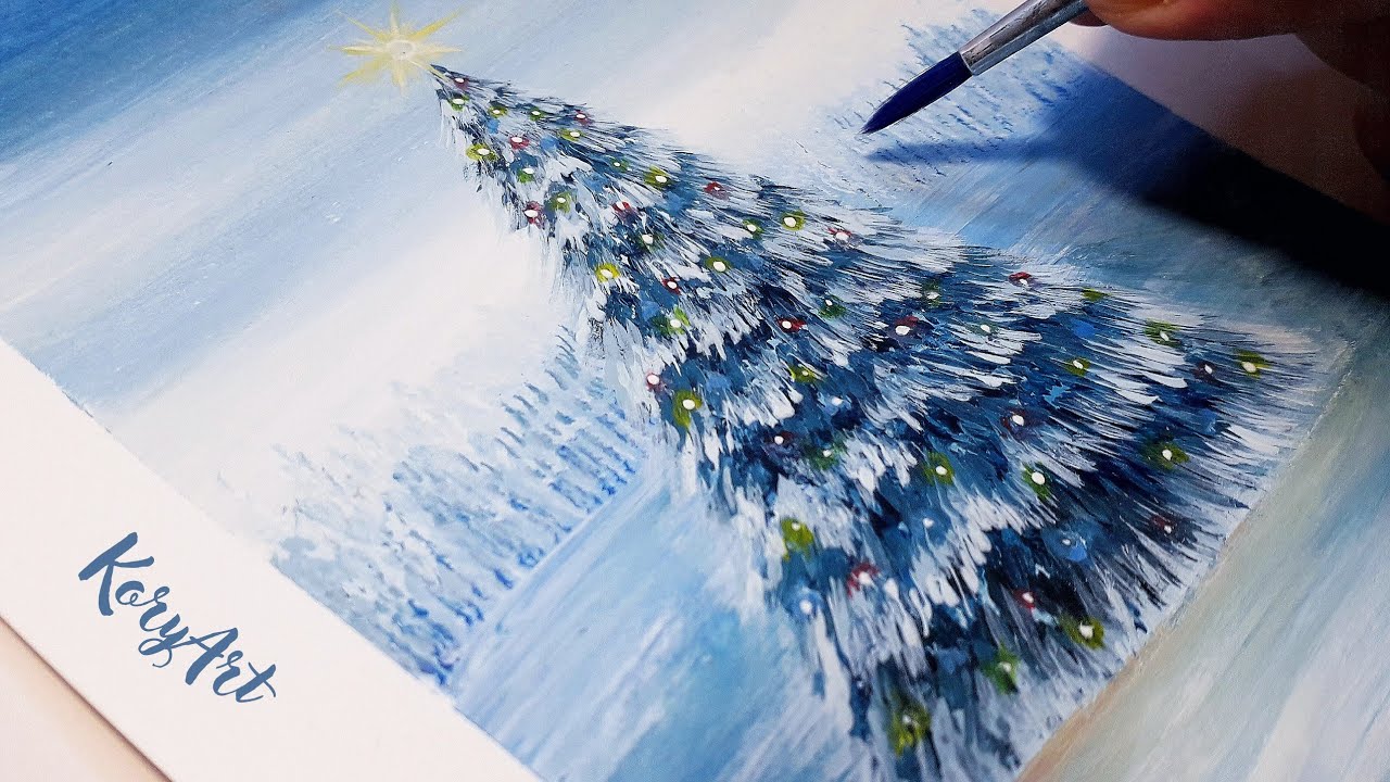 How to Paint a Christmas Tree | Easy Acrylic Painting for Beginners ...