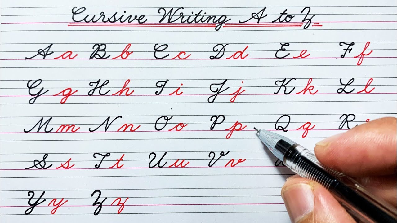 Cursive writing a to z | Cursive abcd | Cursive handwriting practice ...