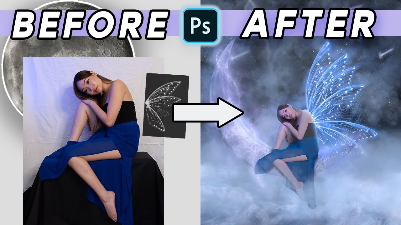 Making This Fairy Fantasy Photoshop Composite- Photo Manipulation Speed ...
