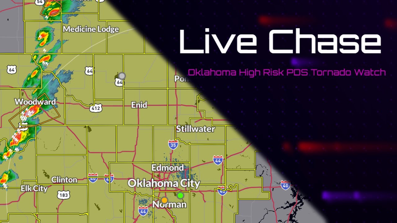 Live Storm Chase! High Risk, PDS Tornado Watch Issued! Central Oklahoma ...