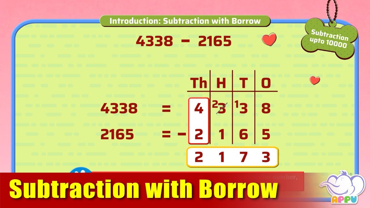 G3 - Module 3 - Introduction - Subtraction with Borrow | Appu Series ...