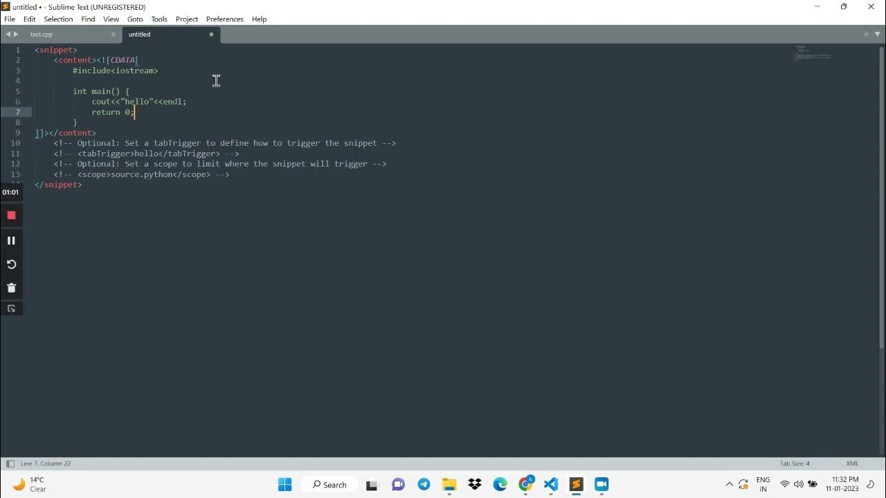 Sublime Text: Using custom snippets - YouTube