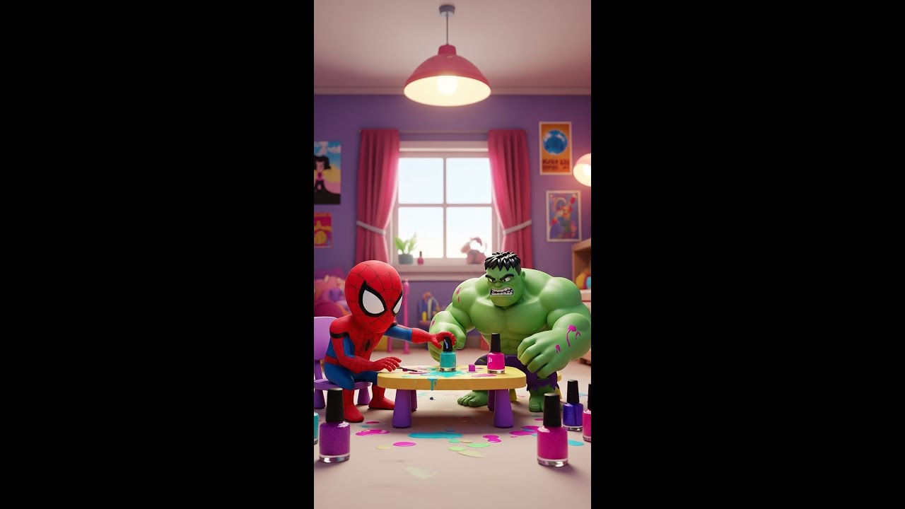 “Spider-Man vs Hulk: Nail Polish Fail 😂” by dadeda tve - YouTube