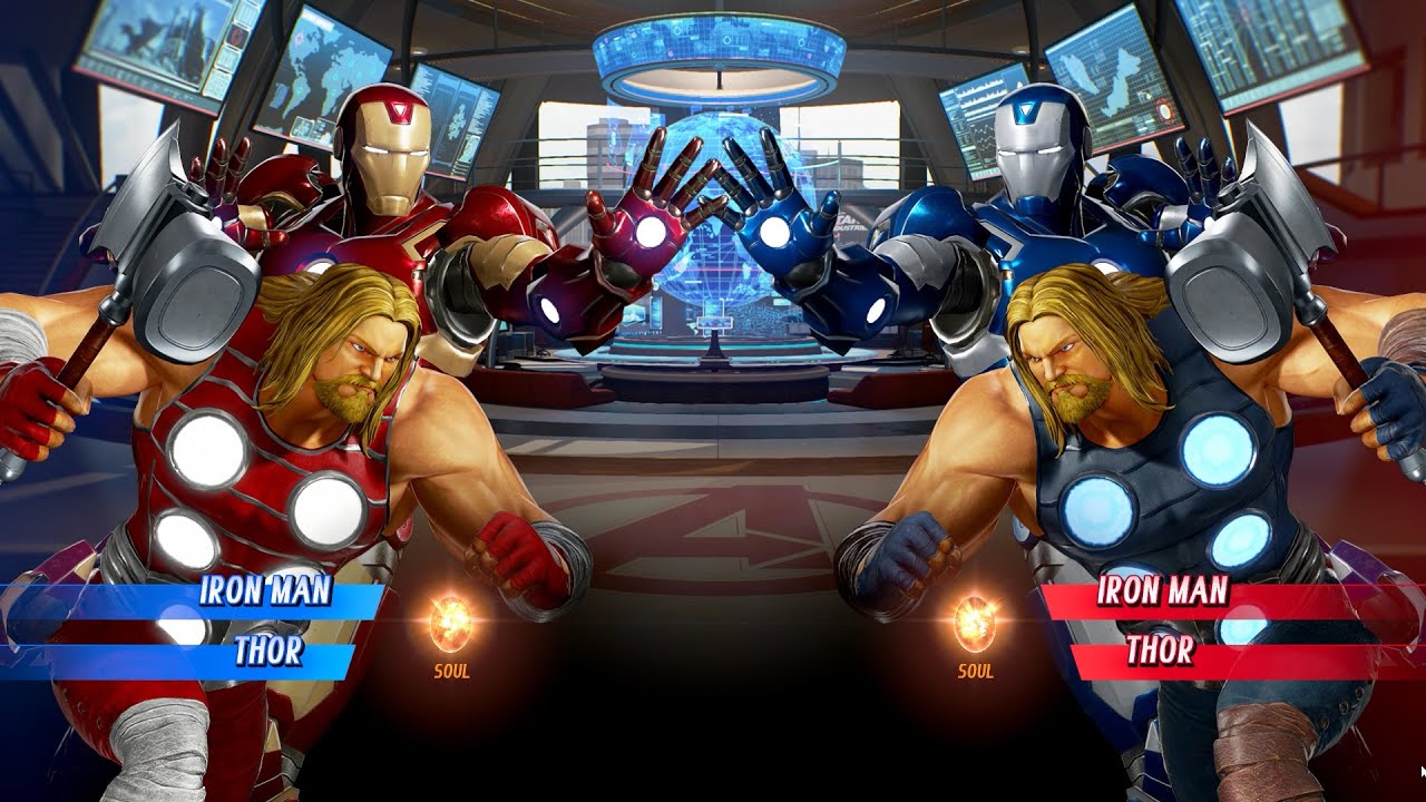 Iron Man & Red Thor VS Blue Iron Man & Blue Thor -Marvel vs Capcom ...