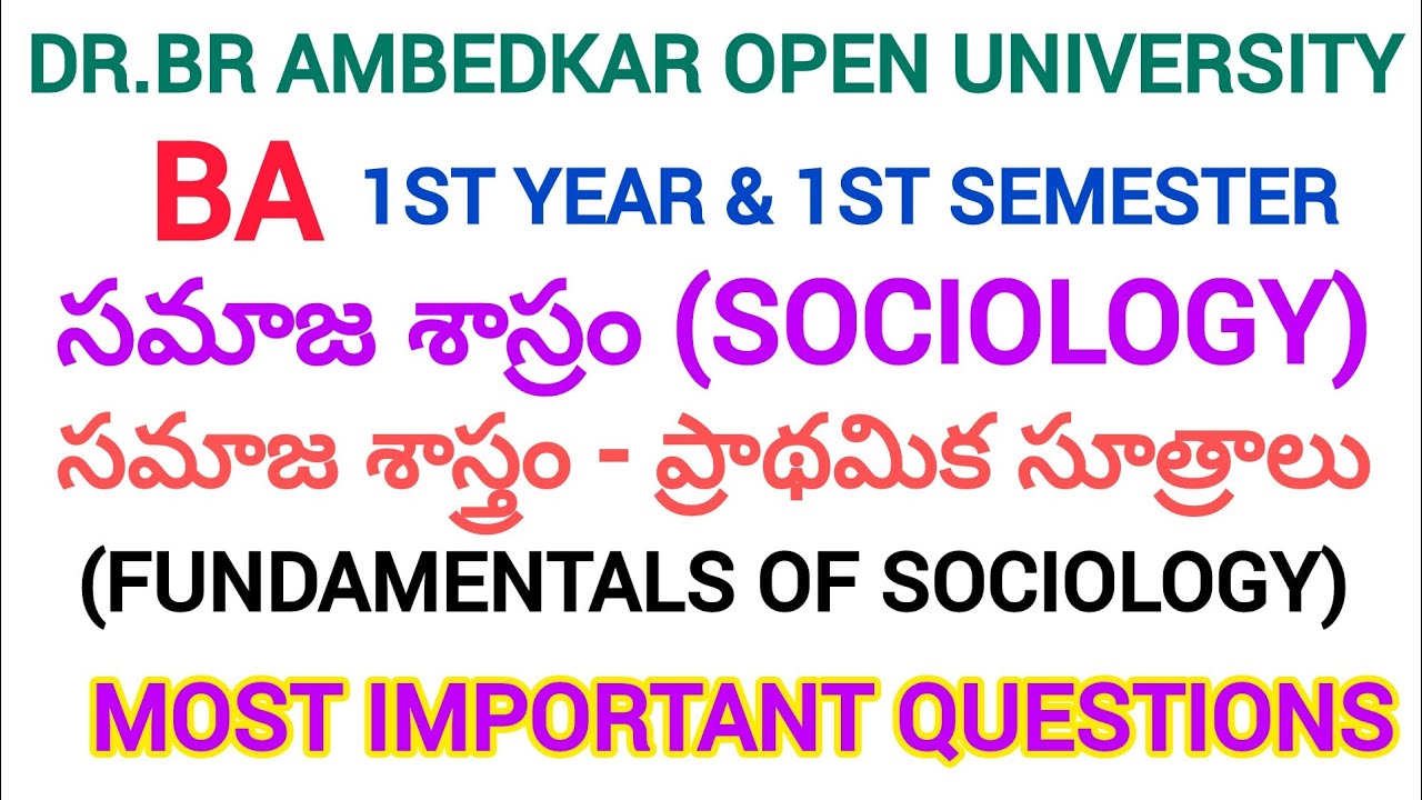 DR.BR.AMBEDKAR OPEN UNIVERSITY|| BA 1ST YEAR & 1ST SEMESTER ...