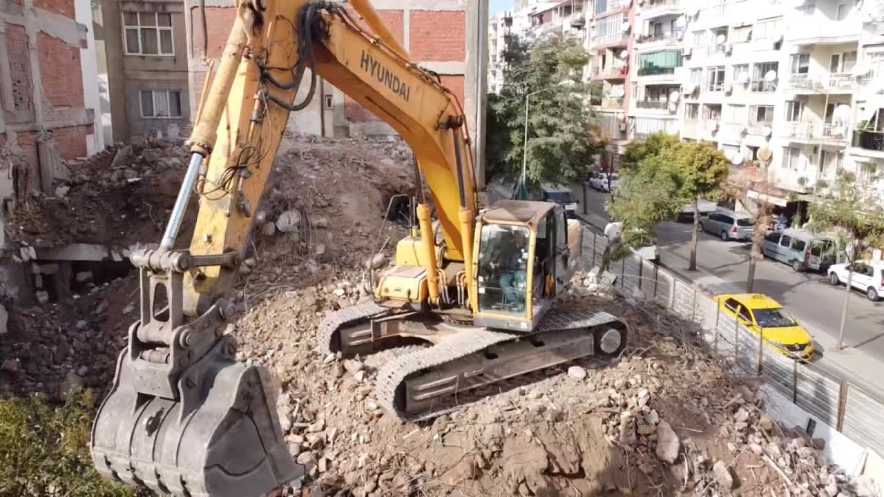 #drone caterpillar excavating machine #amazing #buildingdemolition ...