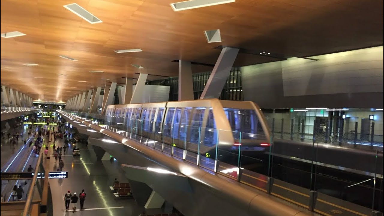 Passenger shuttle train at Doha Airport, Qatar by RAND. - YouTube