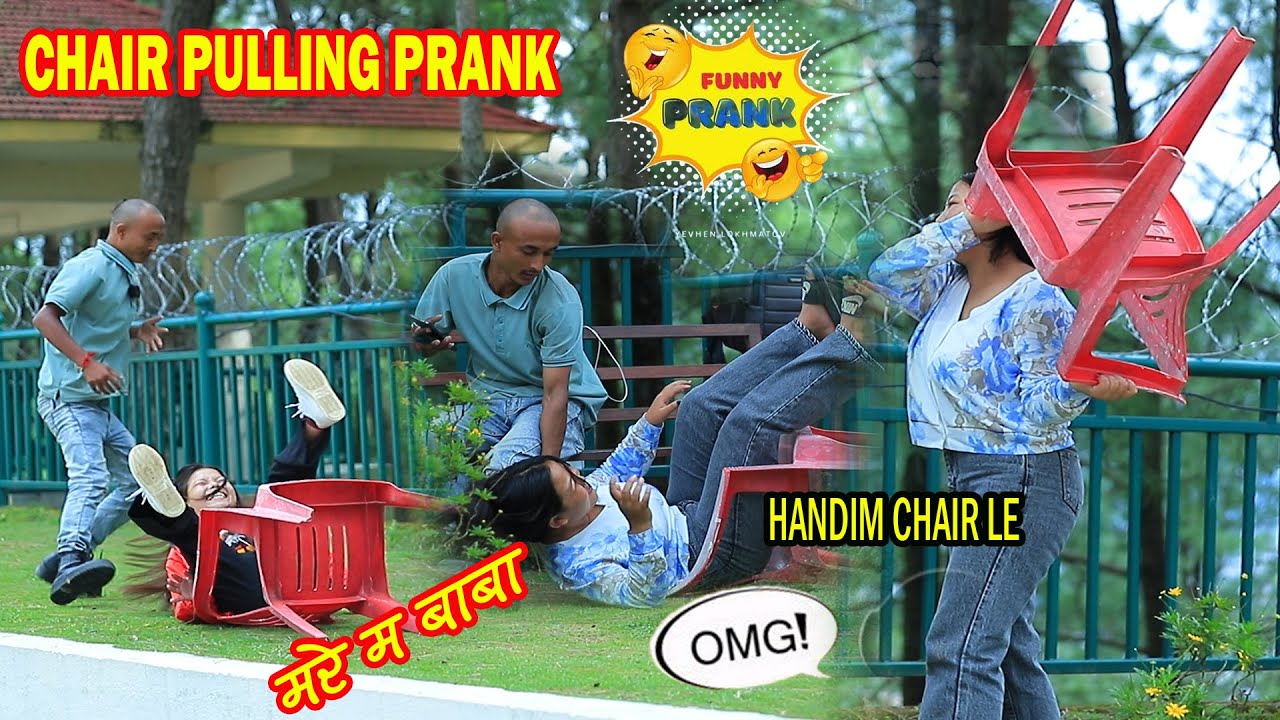 New Funny Prank / Chair Pulling Prank | comedy video by tenson bro ...