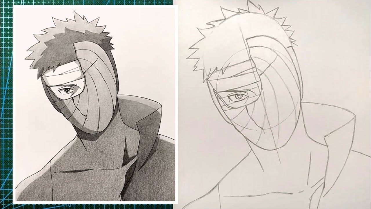 Cara Menggambar Uchiha Obito [Naruto] | Drawing Obito Uchiha - Step by ...