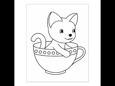 How to draw cute puppy in a cup #puppy #drawingideas - YouTube