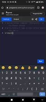 Python "Hello World" Program in Mobile | Printing user input | online ...