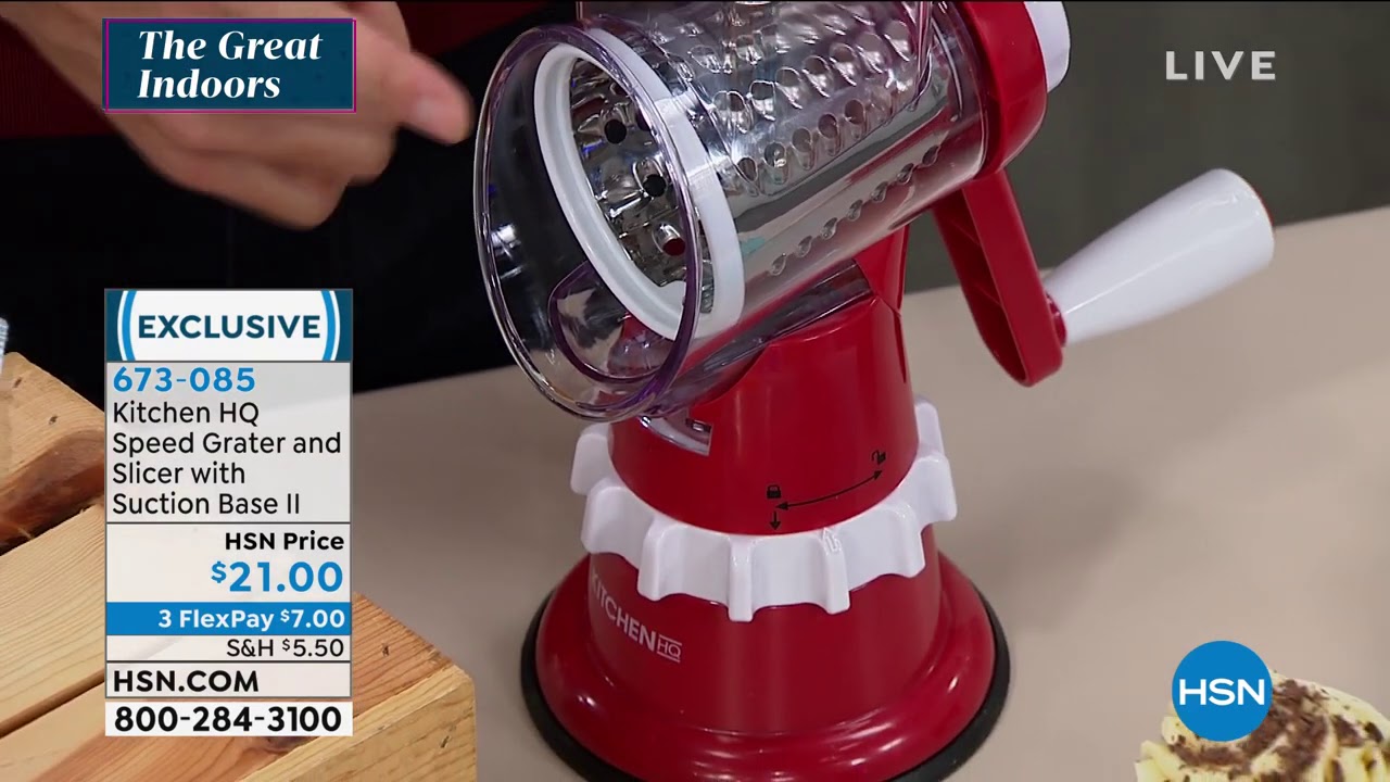 Kitchen HQ Speed Grater and Slicer with Suction Base II - YouTube