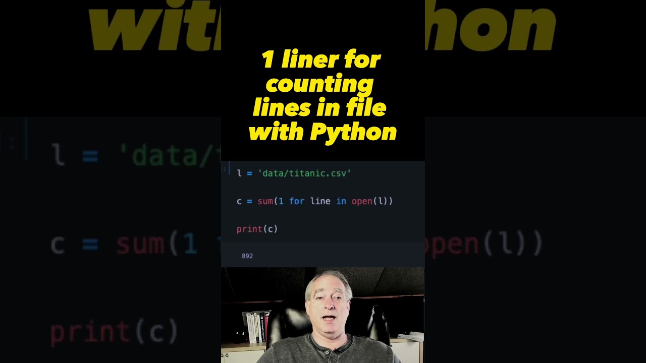 1 Line Of Python To Count Lines In File shorts python YouTube 1 Line Of Python To Count Lines In File shorts python YouTube