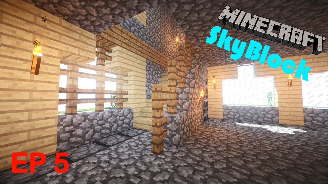 Minecraft - Skyblock # 5 อยากมีบ้านใหญ่ๆสักหลัง - YouTube