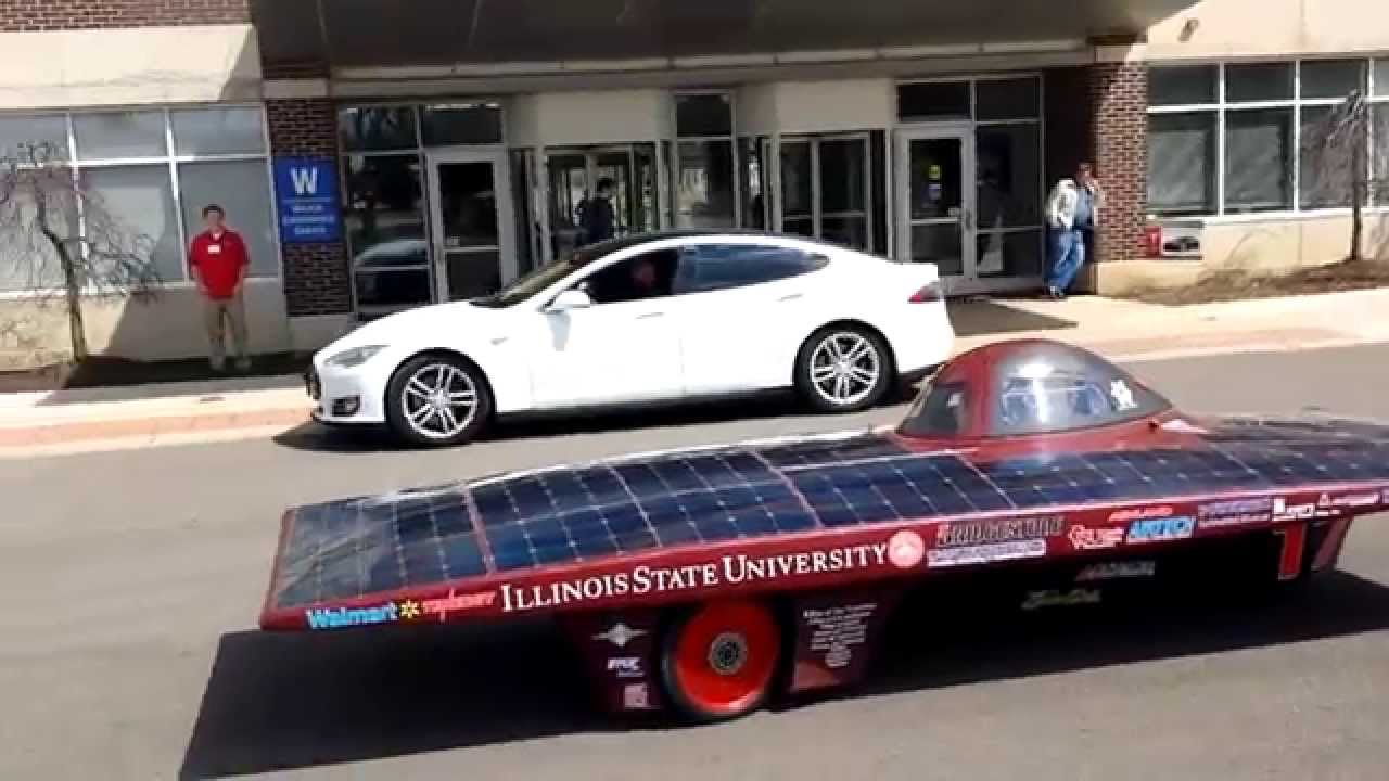 ISU Solar Car vs Tesla - YouTube