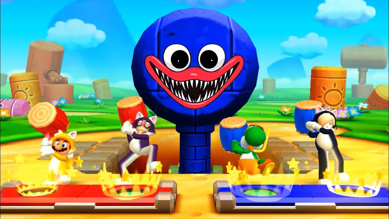 Mario Party The Top 100 Minigames - Cat Mario Vs Waluigi Vs Yoshi Vs ...