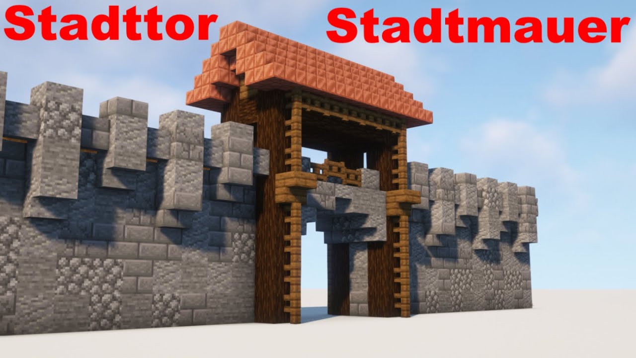 Minecraft Stadttor + Stadtmauer bauen | Tutorial | TheMoGamer - YouTube