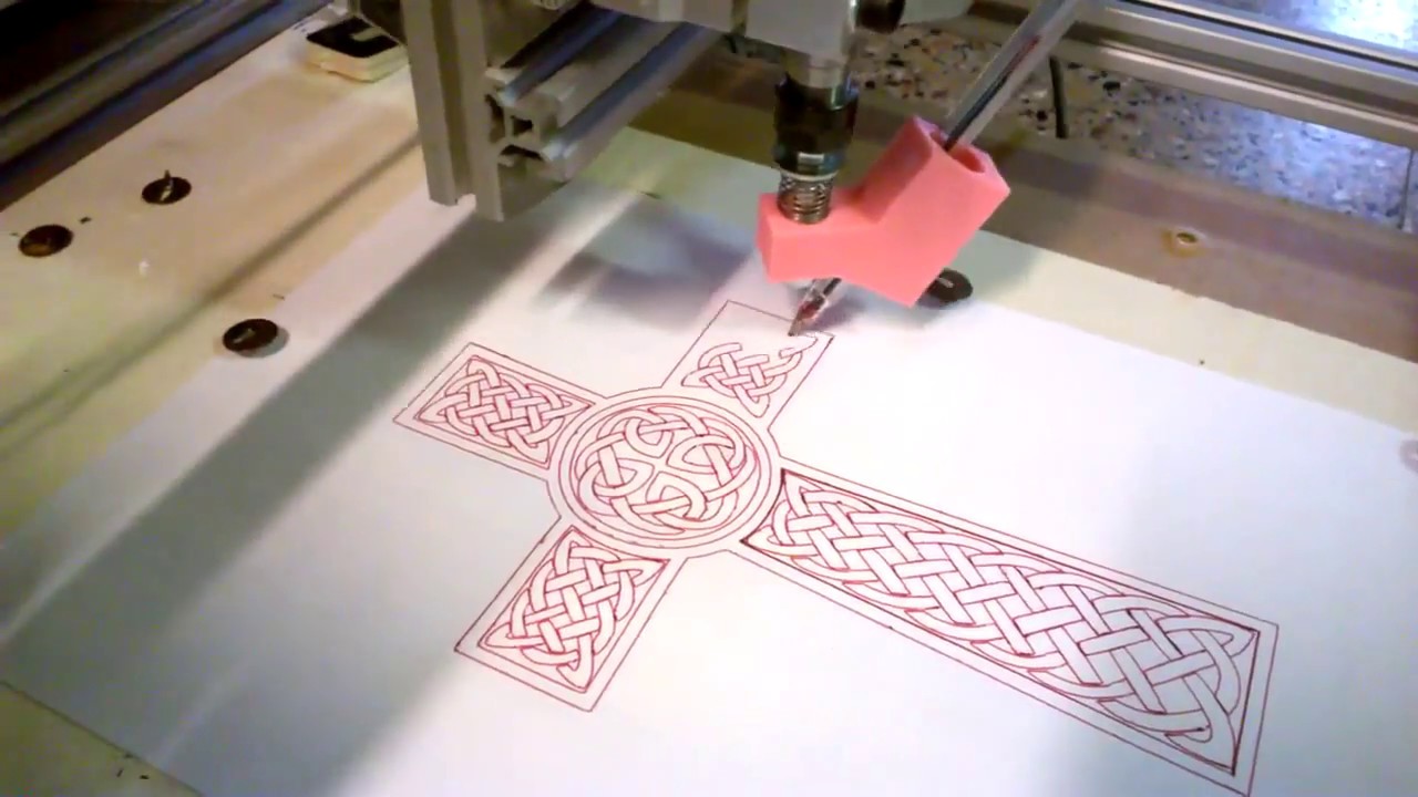 celtic cross cnc drawing just for fun - YouTube
