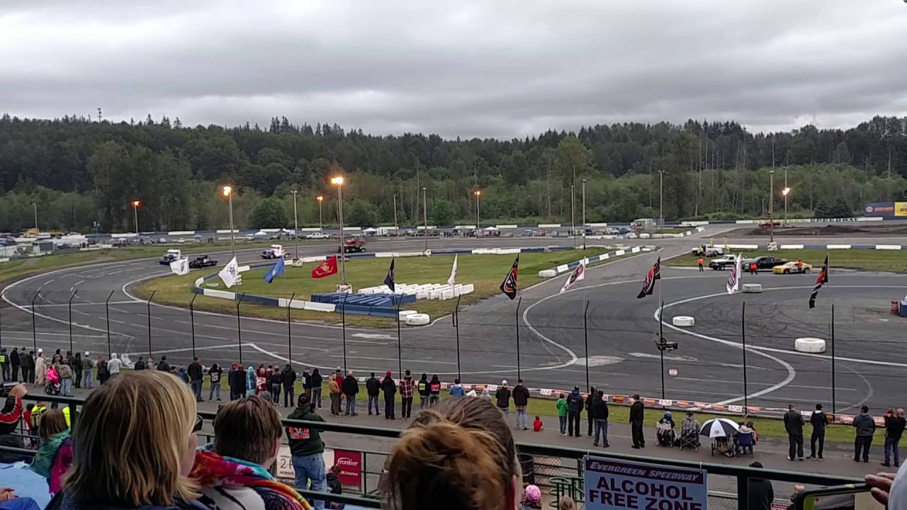 Evergreen Speedway 5/21/2016 Big Rig Rolling Thunder racing - YouTube