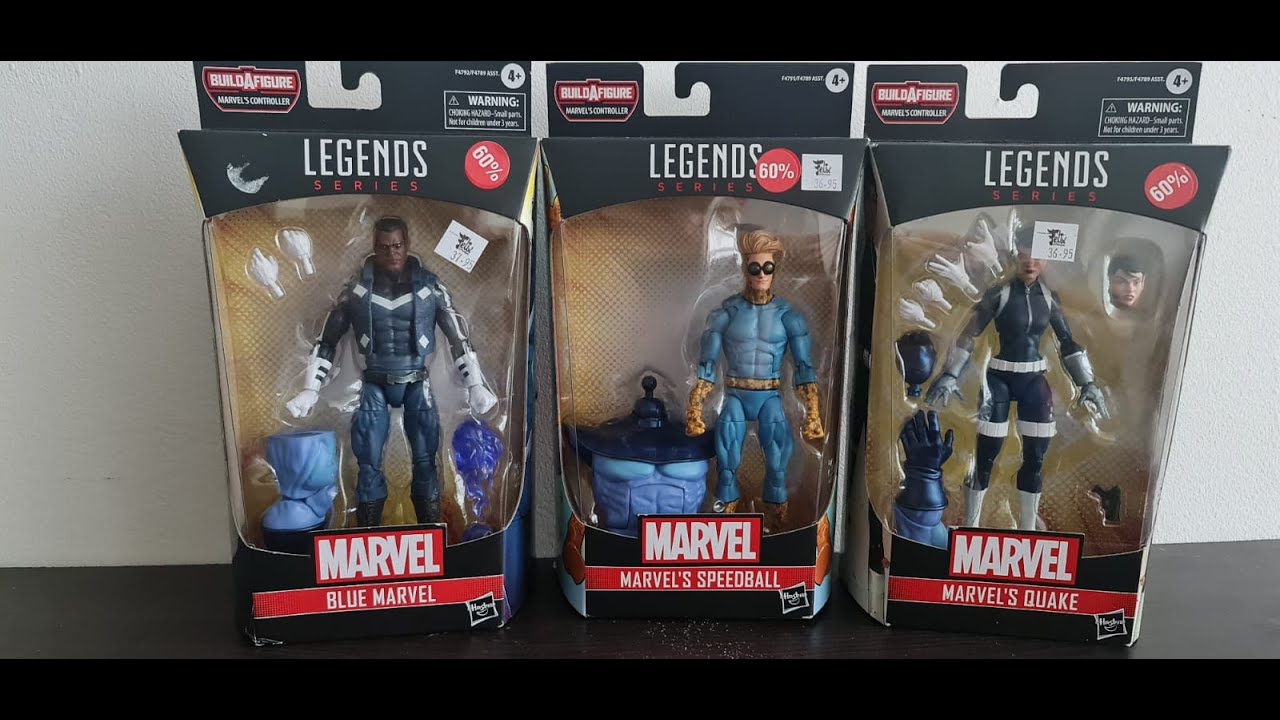 Marvel Legends Quake, Blue Marvel, SpeedBall Controller (BAF) Wave ...