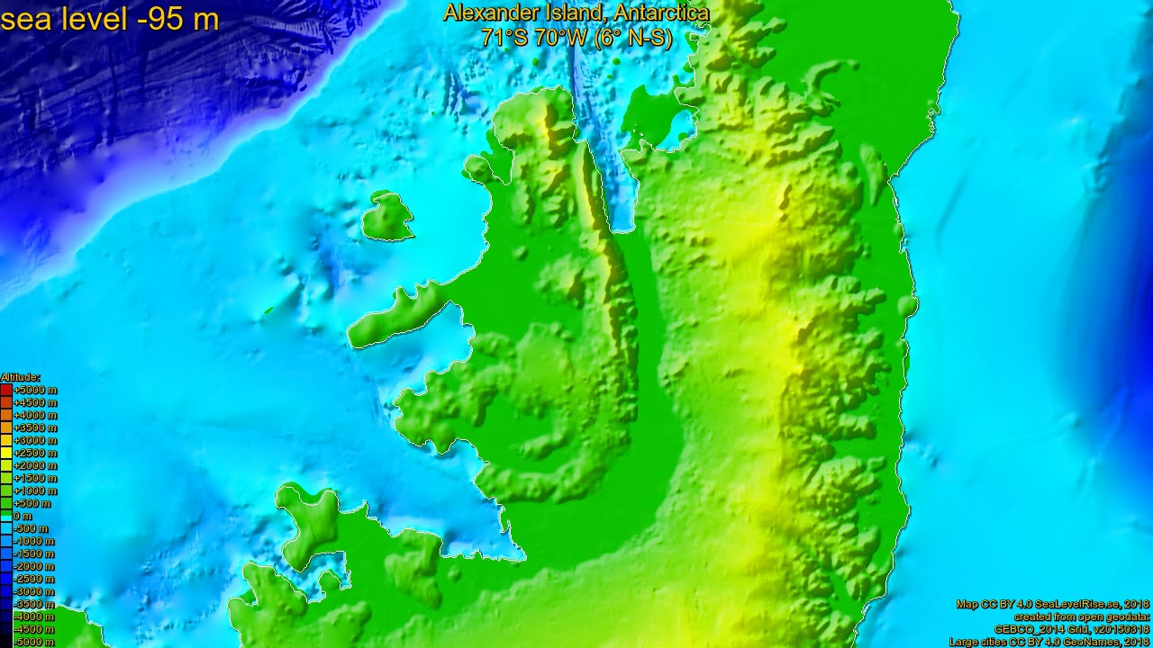 Alexander Island, Antarctica, (z+c) sea level rise -135 - 65 m - YouTube