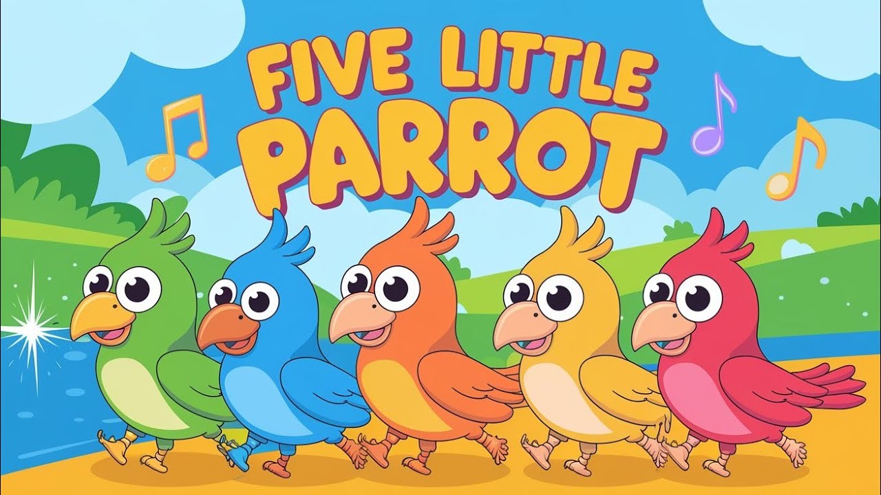 Five little parrot poem|| kids Nursery rhymes poems #poemshop - YouTube