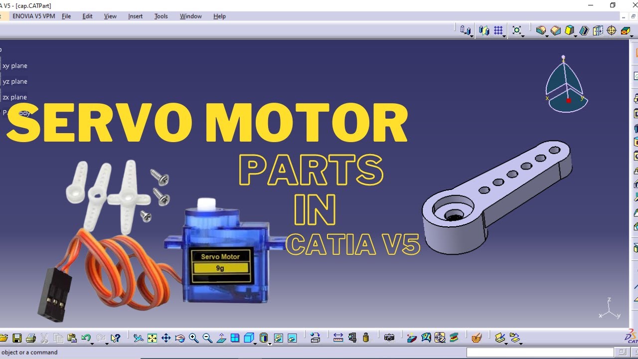 Designing a Servo Motor Cap from Scratch catia v5 tutorial #shorts #cad ...