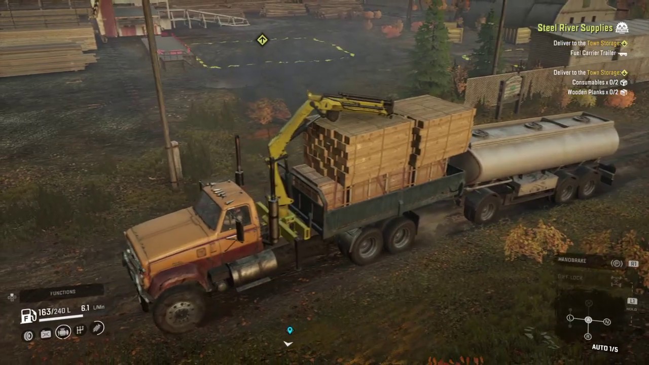 Snow Runner Steel River Supplies one trip with the GMC MH9500 - YouTube