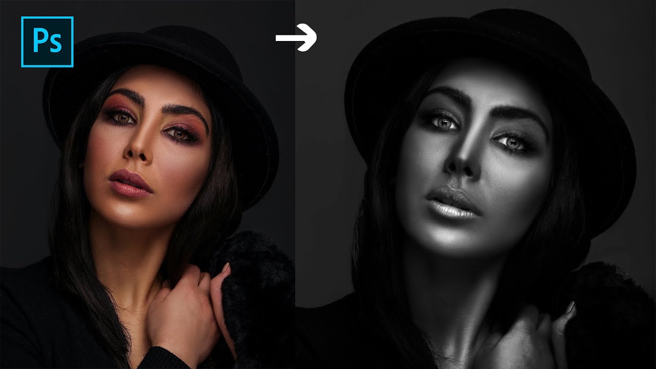 Photoshop Dark tone Portrait From Color Photos 👀 High-End Skin Black ...