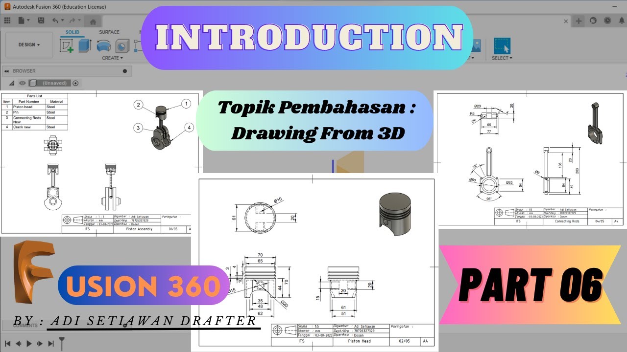 Membuat Drawing 2D Dari Gambar 3D Fusion 360 ( #drawing #tutorial # ...