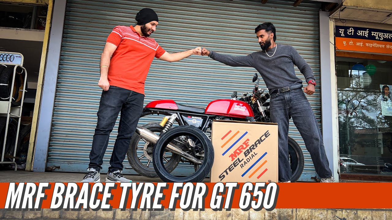 MRF BRACE TYRE FOR CONTINENTAL GT 650 🔥|ALLOY FOR REAR WHEEL 🛞 - YouTube