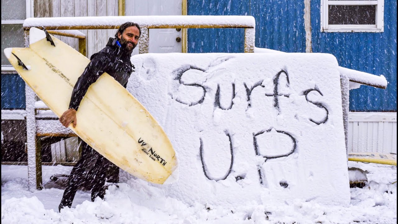 Surfer Dan Winter Surf Swell in Marquette, MI - YouTube