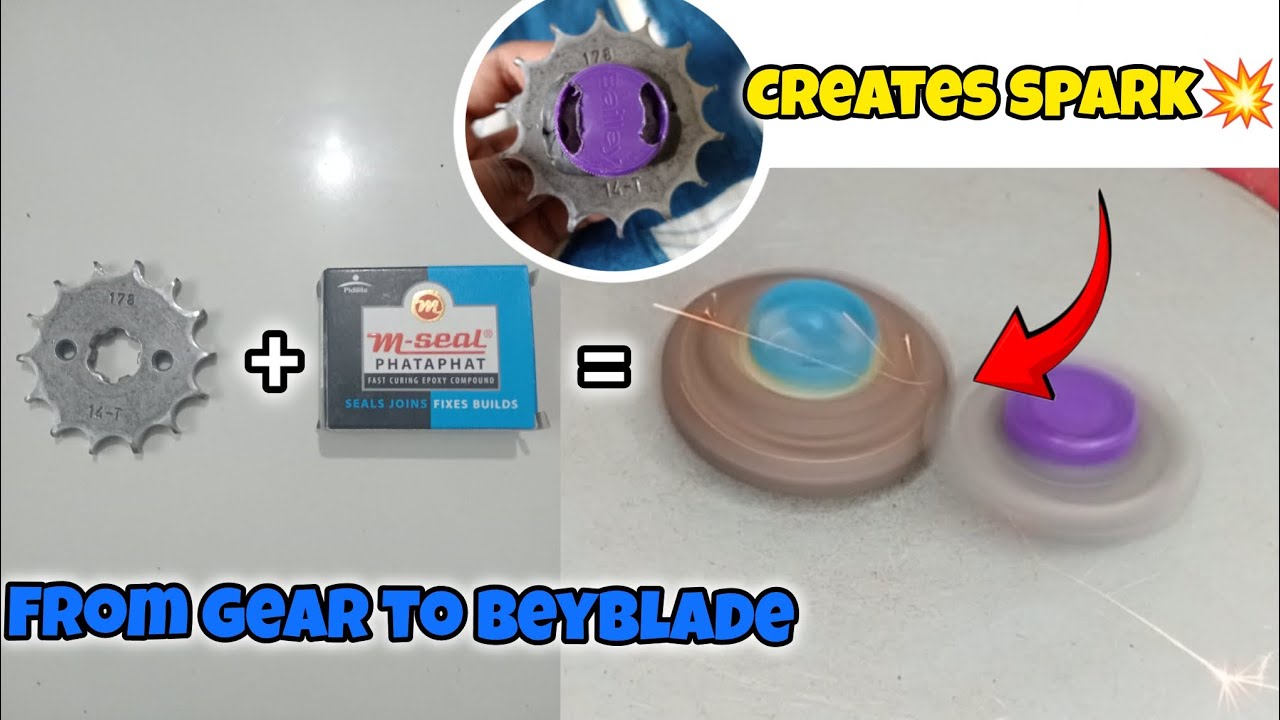 Making a Beyblade with just a motorcycle gear!.# Beyblade # ...