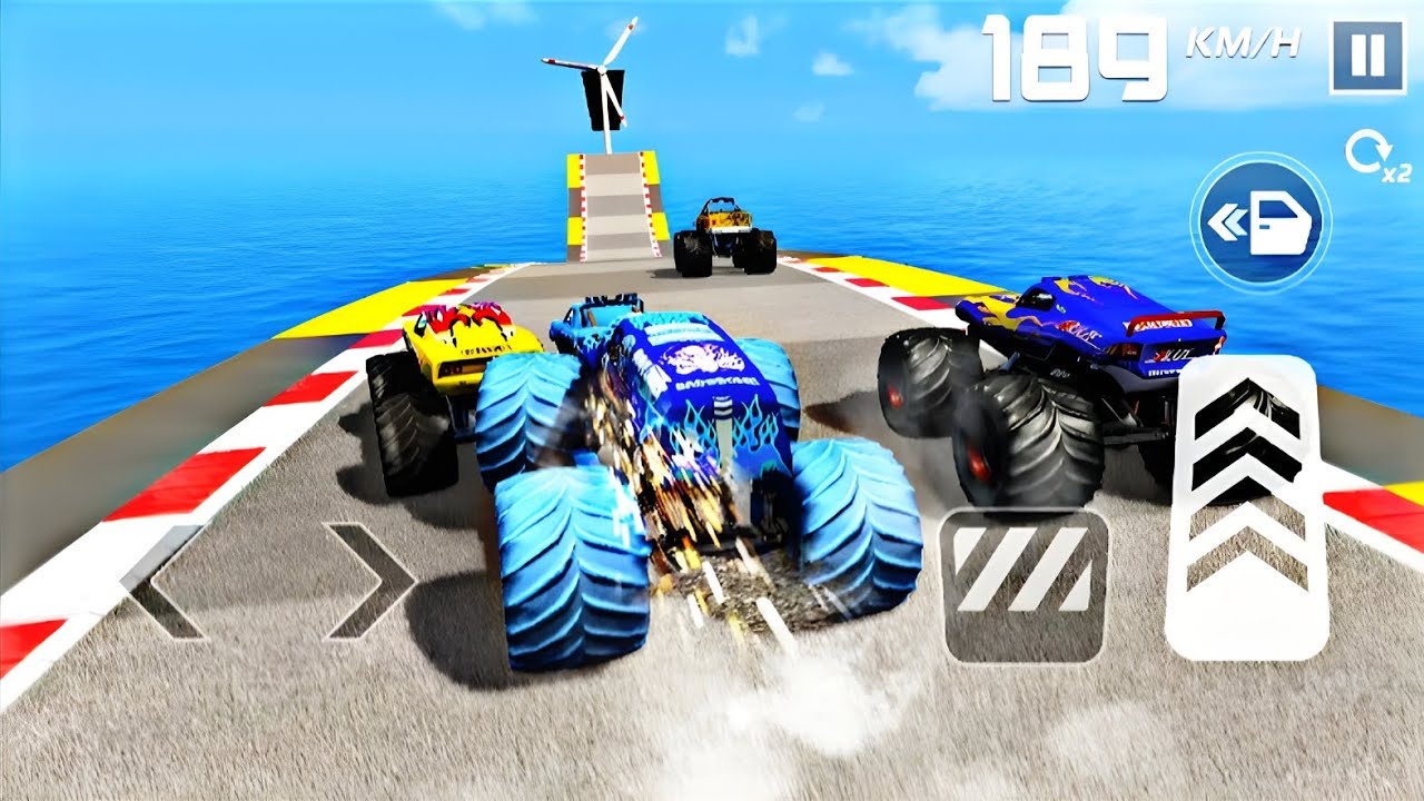Super Crazy GT Mega Ramp Monster Truck Racing: GT Truck Racing 3D ...