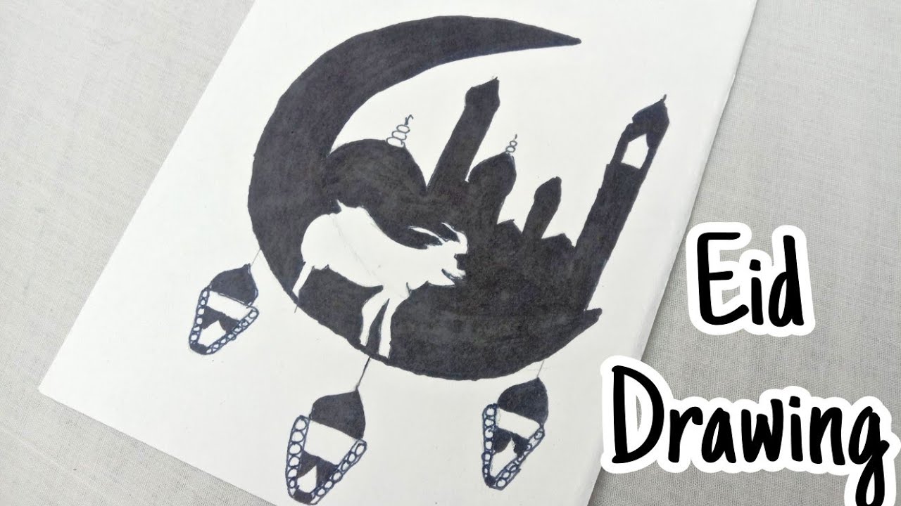 Eid Ul Adha Drawing | How To Draw Eid Festival | Eid Mubarak Art - YouTube