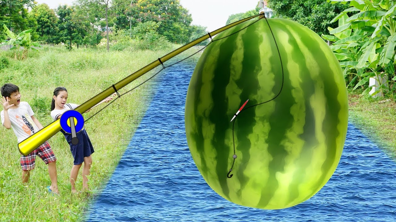 Kids Go To School | Play Game Fishing Giant Watermelon w/ Kids Alphabet ...