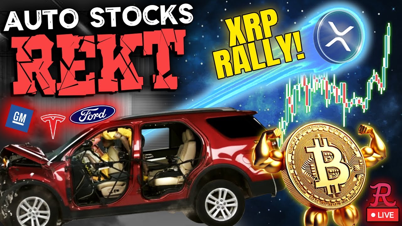 BTC LIVE - XRP BIG RALLY, CAR STOCKS DESTROYED, TECH BOUNCE - YouTube