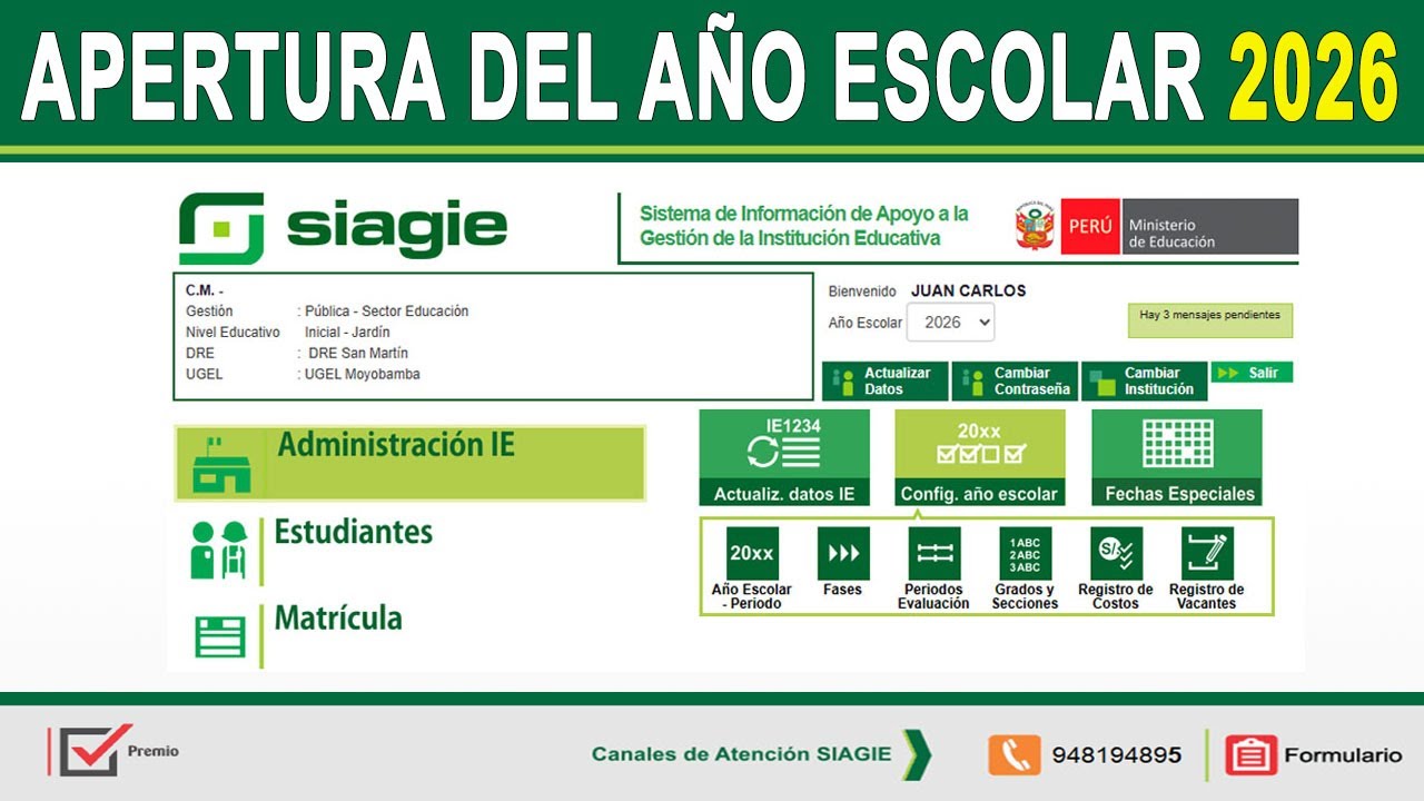 Configurar y APERTURAR EL AÑO ESCOLAR 2026 en el sistema SIAGIE - YouTube