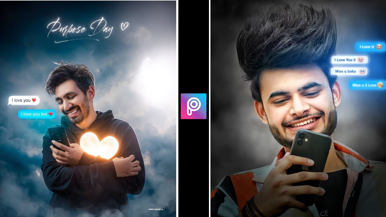 Chatting With GF Photo Editing || I Love You Photo Editing PicsArt ...